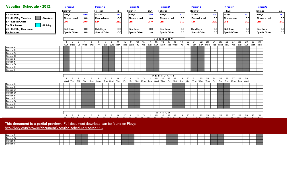 Vacation Schedule Tracker Excel Workbook XLSX Flevy Vacation Schedule Tracker Excel Workbook XLSX Flevy