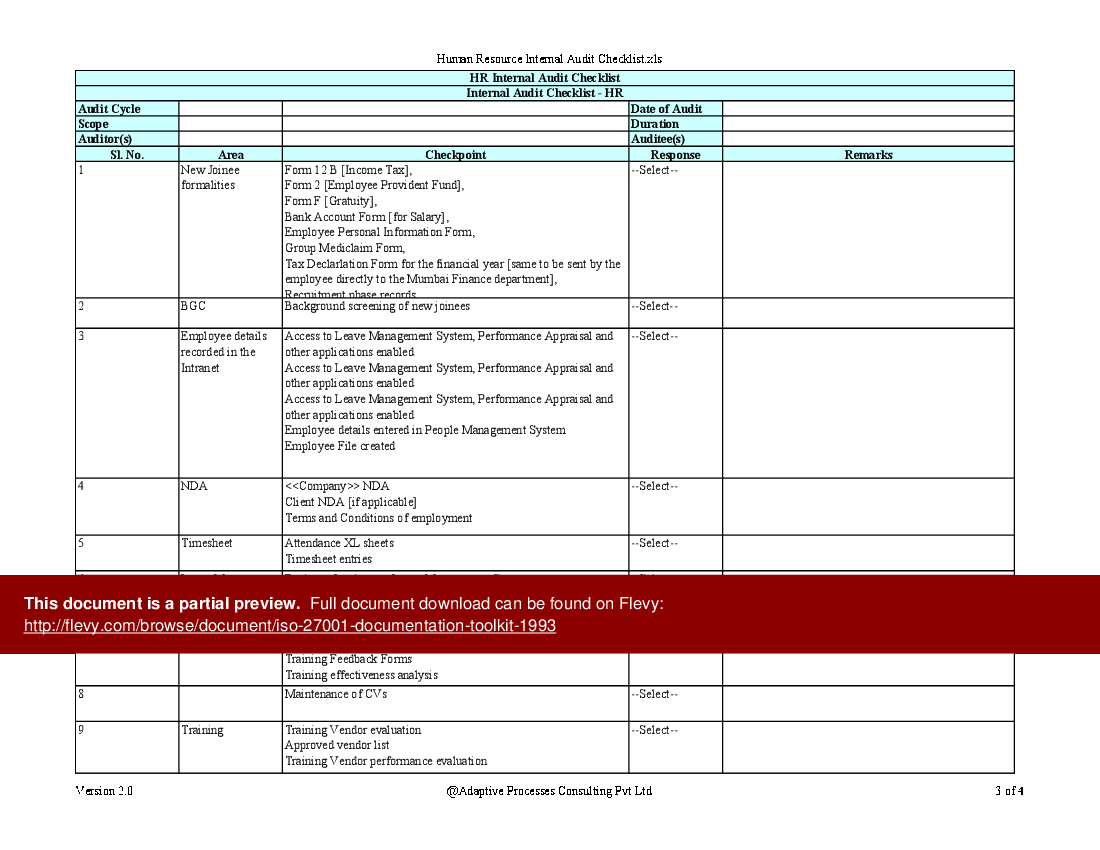 Iso Audit Checklist For Training Department Cpaneptun