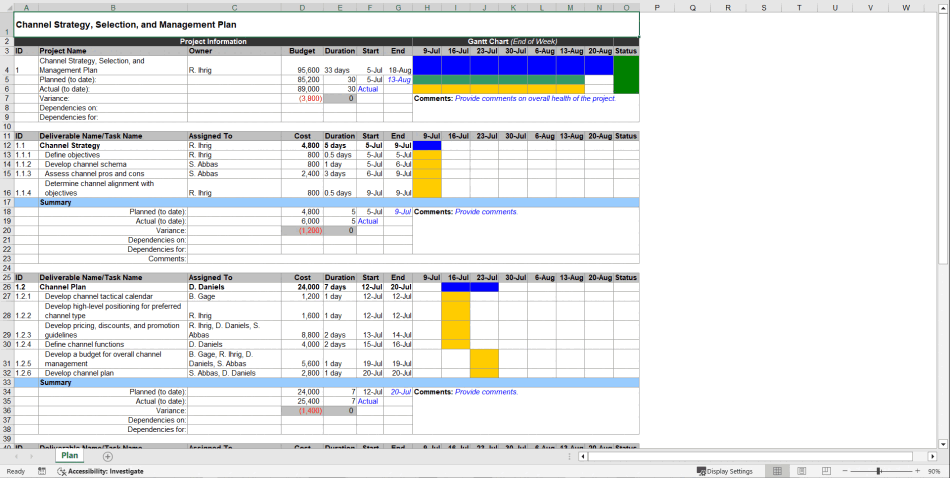 Channel Strategy, Selection, and Management Plan Template Excel XLS