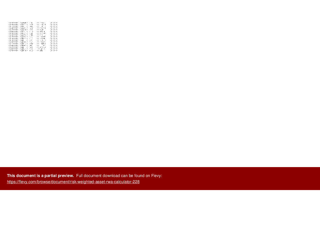 Risk-Weighted Asset (RWA) Calculator Template Excel XLS