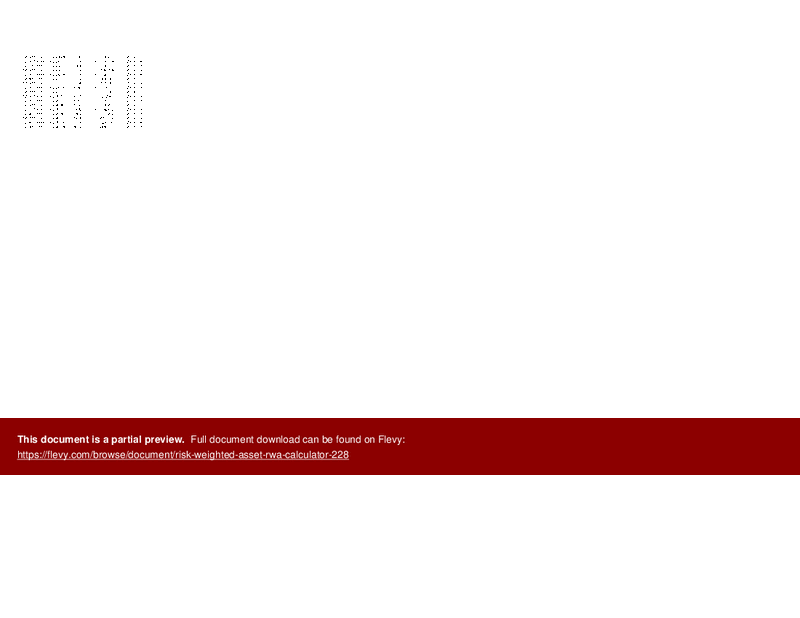 Risk-Weighted Asset (RWA) Calculator Template Excel XLS