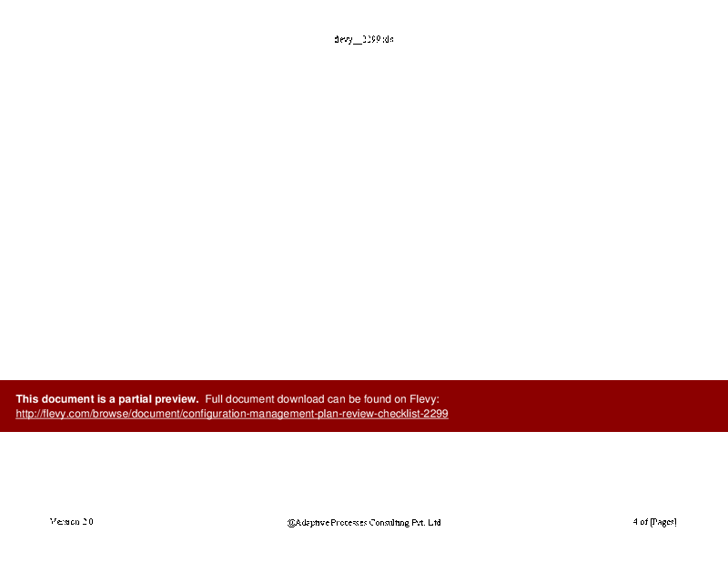 Configuration Management Plan Review Checklist Template Excel XLS