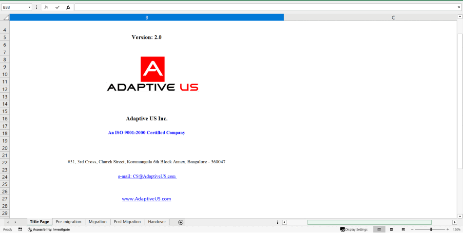 Data Migration Checklist Template Excel XLS