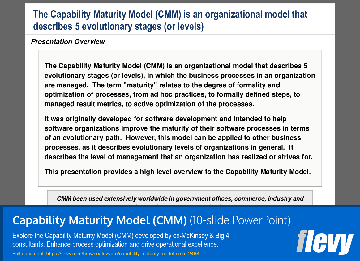 Capability Maturity Model (CMM) PPT
