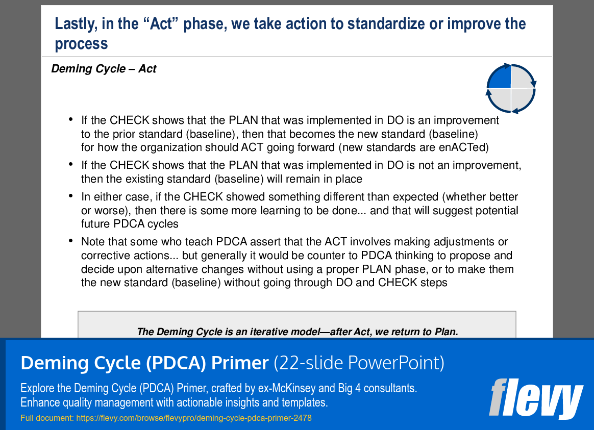 Deming Cycle (PDCA) Primer PPT