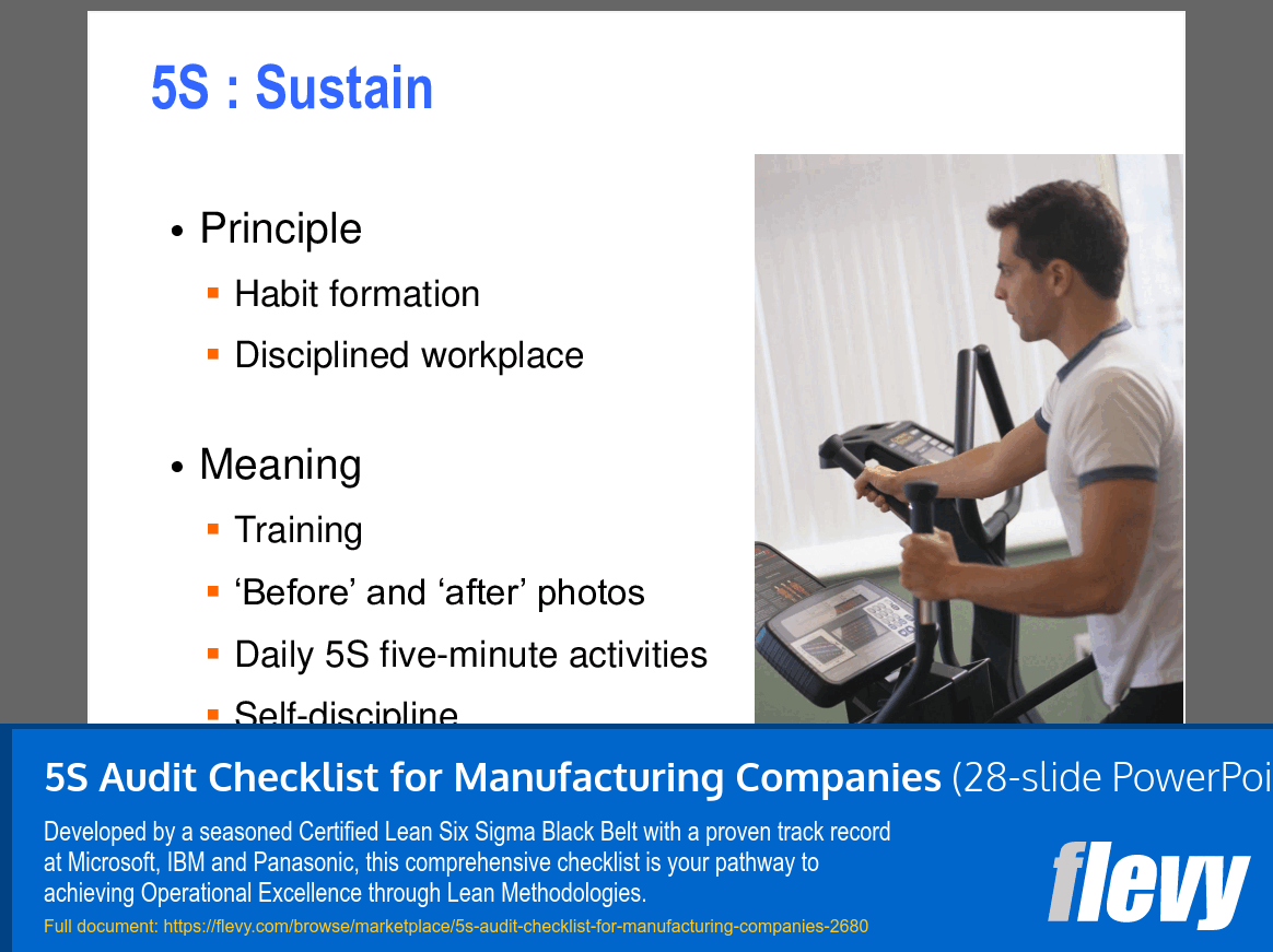 5S Audit Checklist for Manufacturing Companies PPT