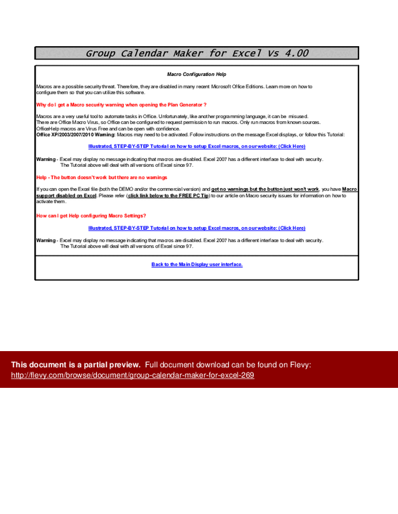 Group Calendar Maker for Excel Template Excel XLS