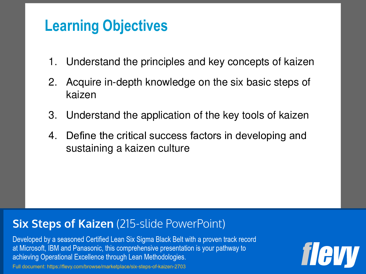 Six Steps of Kaizen PPT