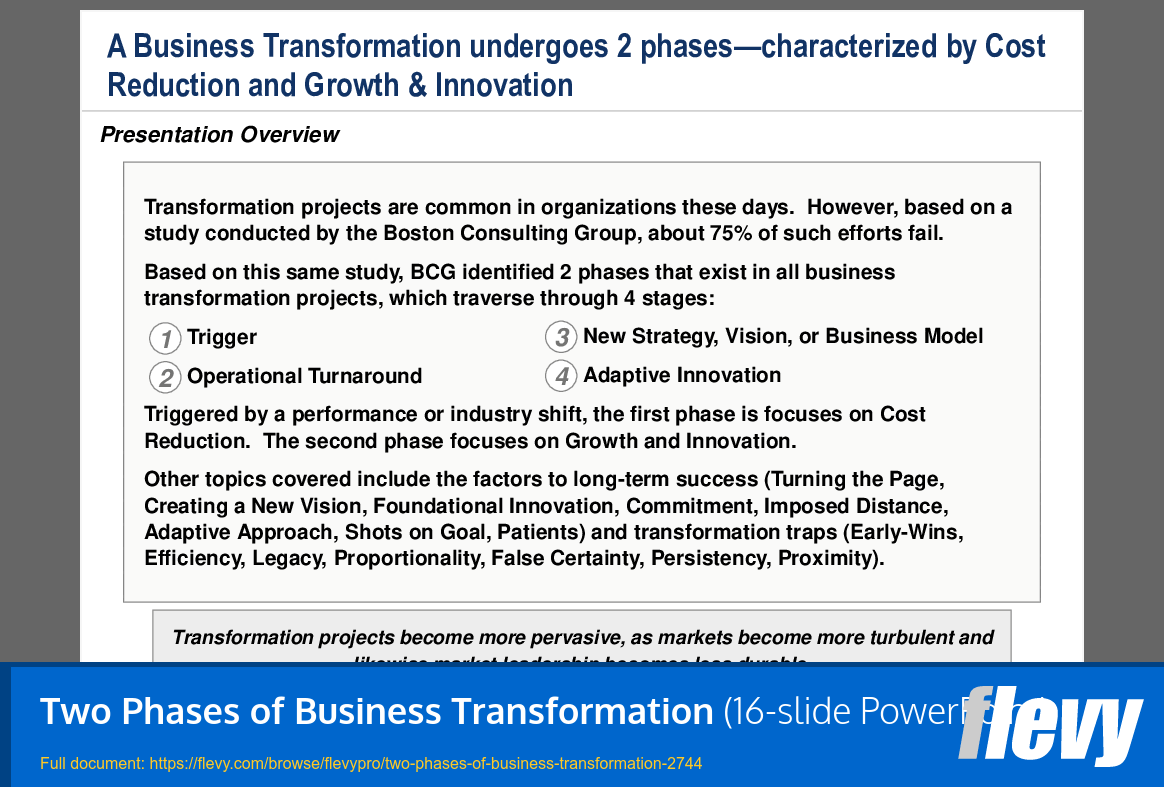 Two Phases of Business Transformation PPT