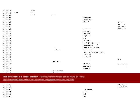 Manufacturing Processes Taxonomy Template Excel XLS