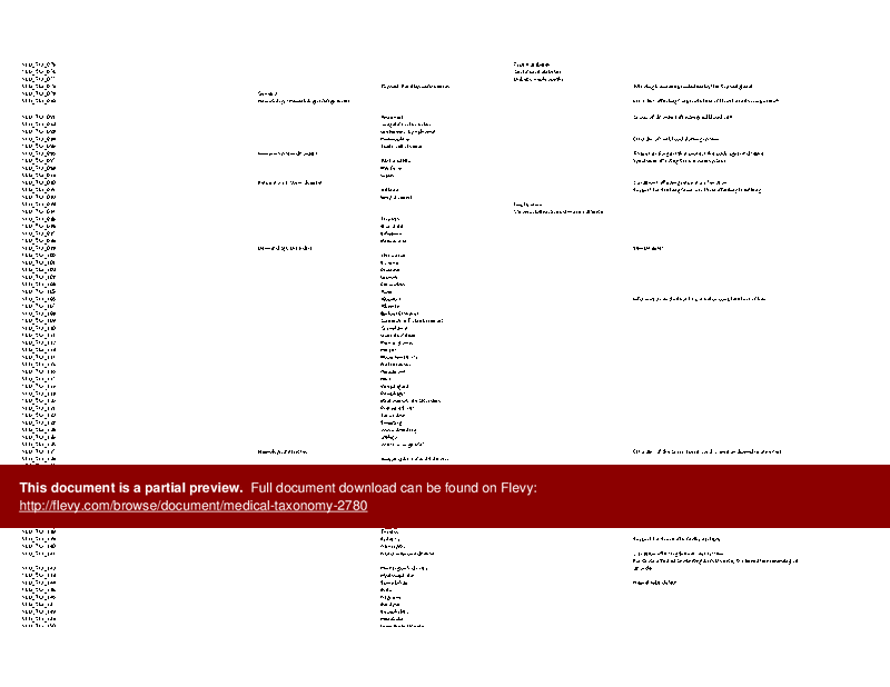 Medical Taxonomy Template Excel XLS