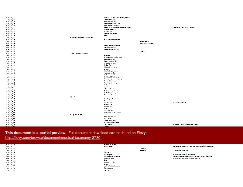 Medical Taxonomy Template Excel XLS