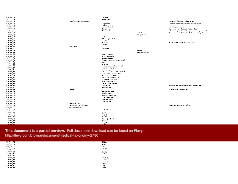 Medical Taxonomy Template Excel XLS