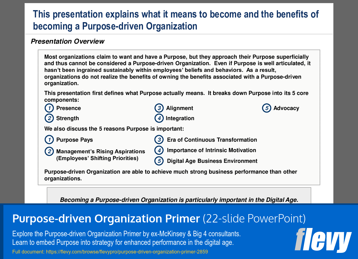 Purpose-driven Organization Primer PPT