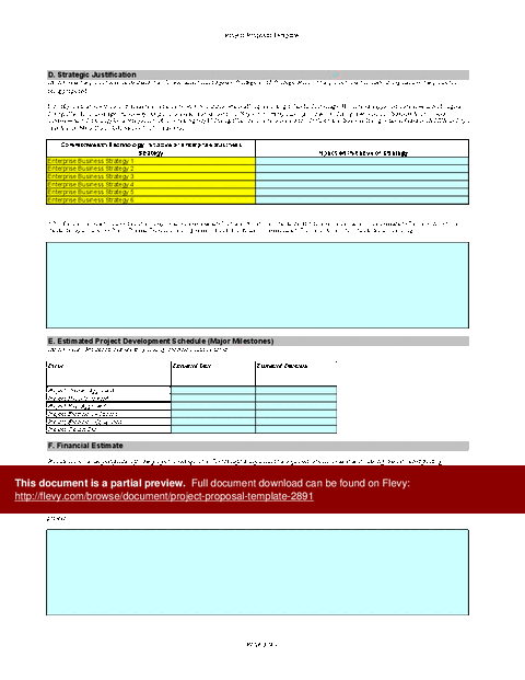 Project Proposal Template Excel XLS