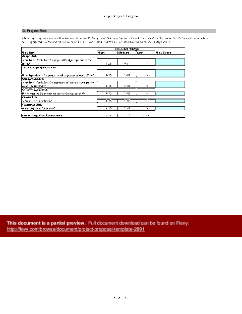 Project Proposal Template Excel XLS