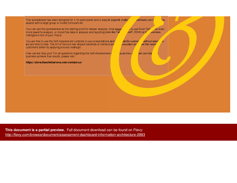 Assessment Dashboard - Information Architecture Template Excel XLS