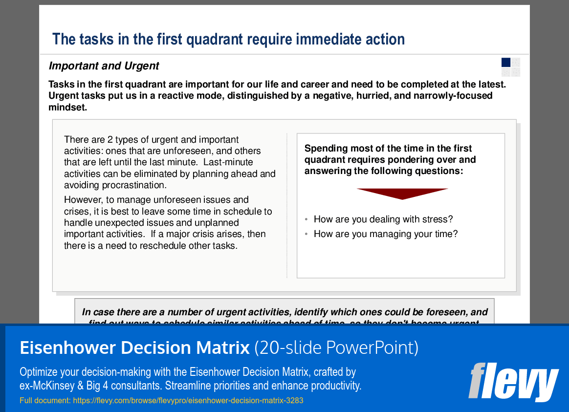 Eisenhower Decision Matrix PPT