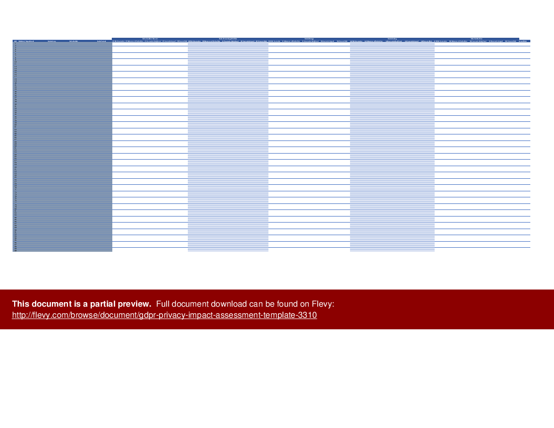 GDPR Privacy Impact Assessment (PIA) Template Excel XLS