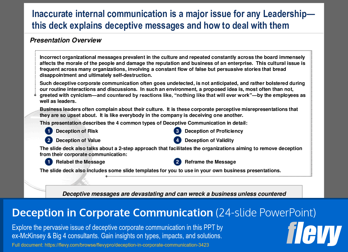 Deception in Corporate Communication PPT