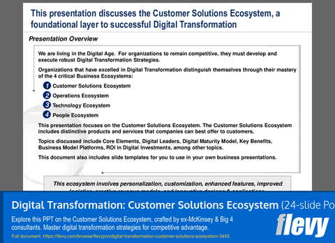 Digital Transformation: Customer Solutions Ecosystem PPT