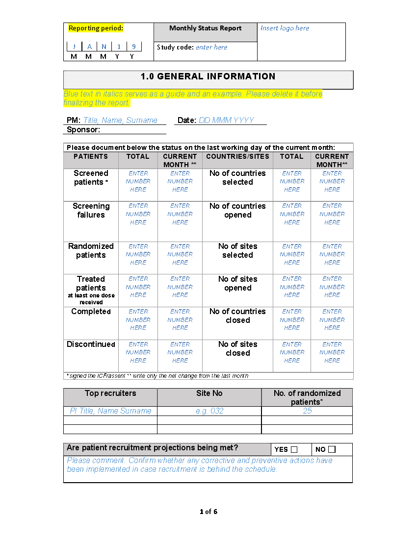 Monthly Progress Report Template 4 Professional Templ Vrogue co