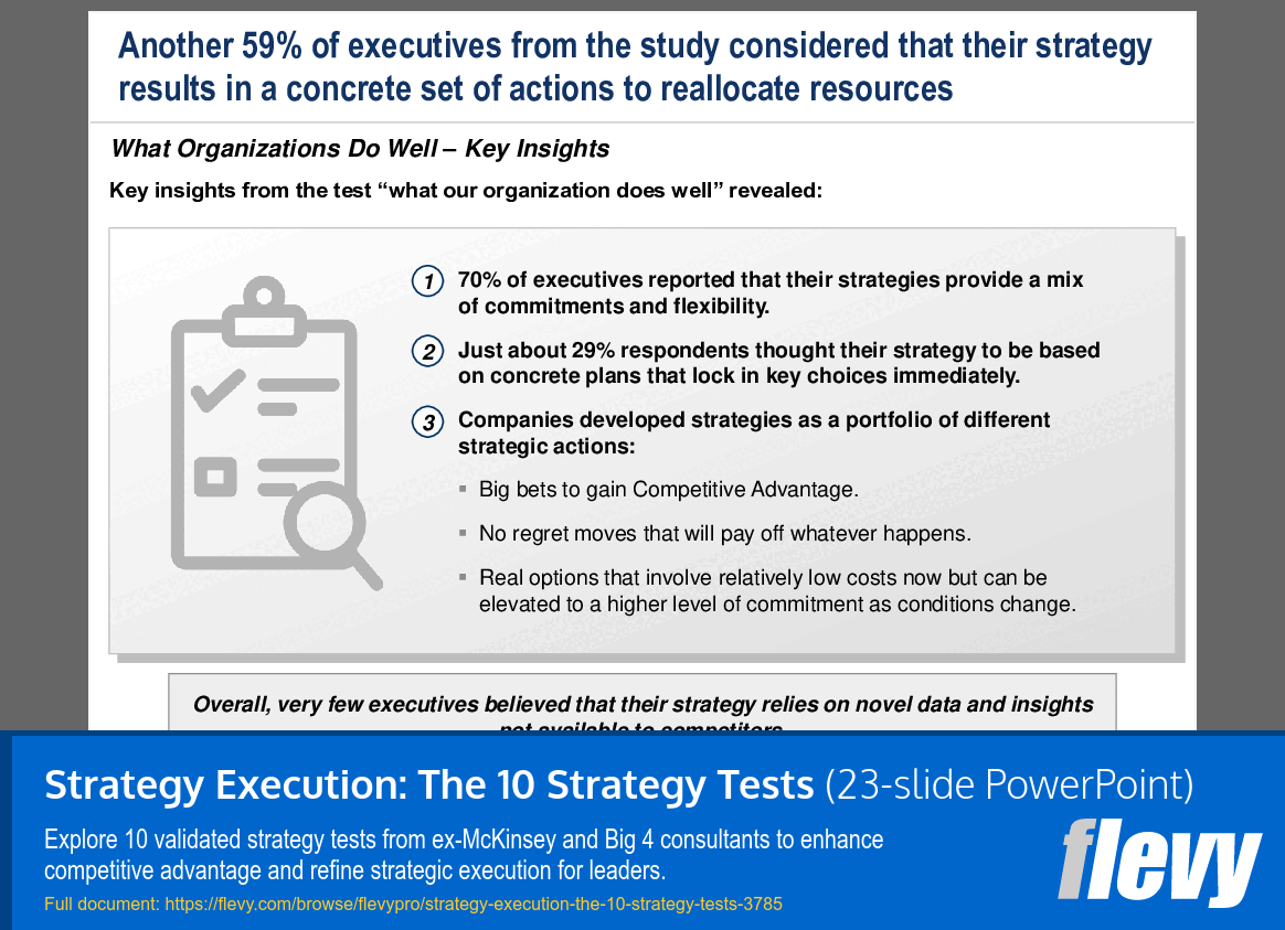 Strategy Execution: The 10 Strategy Tests PPT