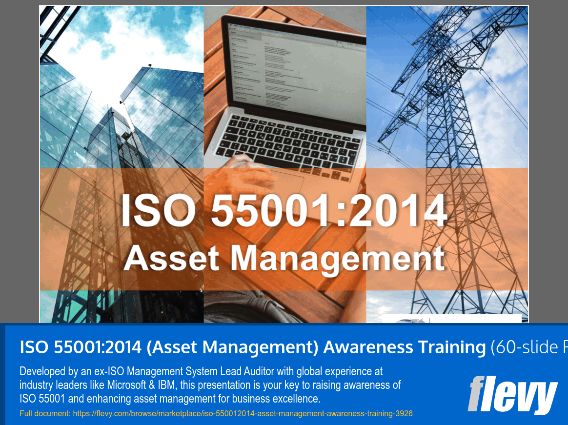 ISO 55001:2014 (Asset Management) Awareness Training PPT