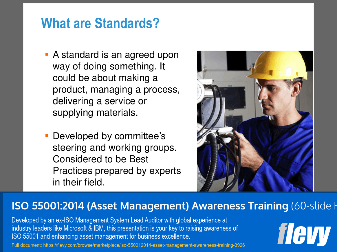ISO 55001:2014 (Asset Management) Awareness Training PPT