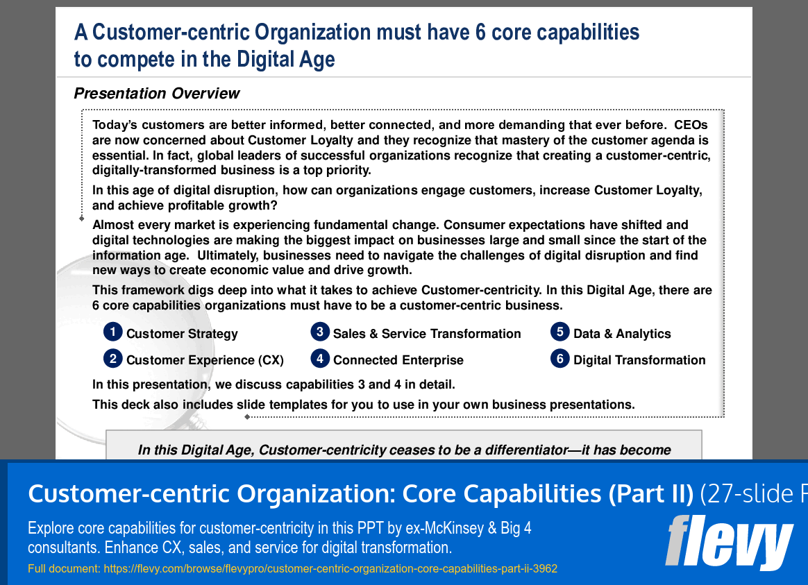 Customer-centric Organization: Core Capabilities (Part II) PPT