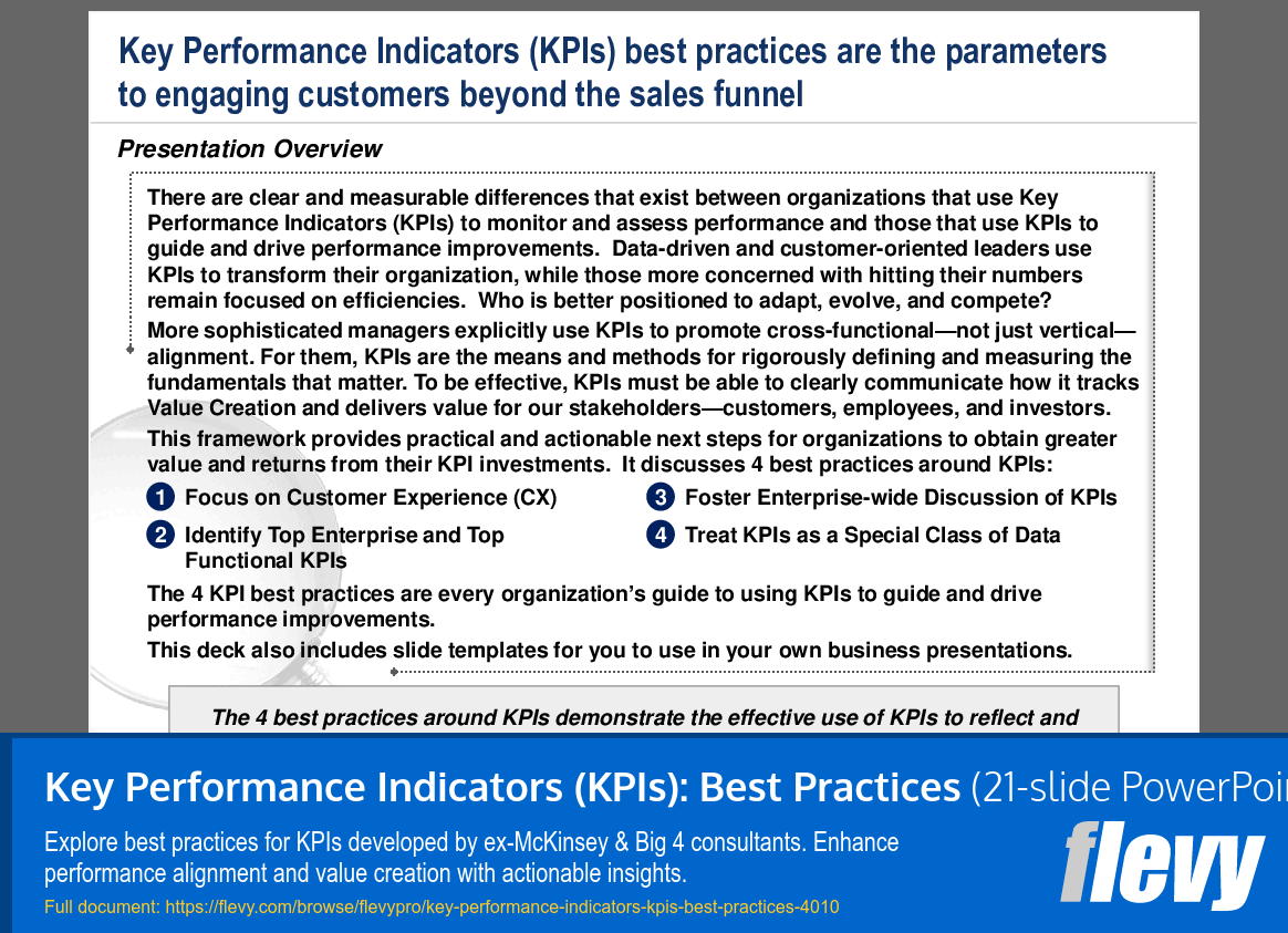 Key Performance Indicators (KPIs): Best Practices PPT