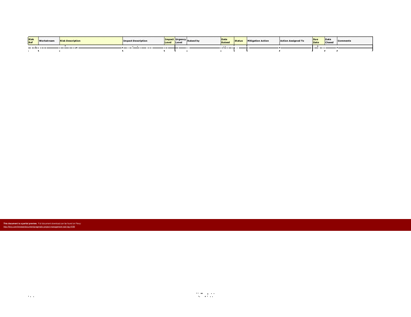 Pragmatic Project Management: RAID Log Template Excel XLS