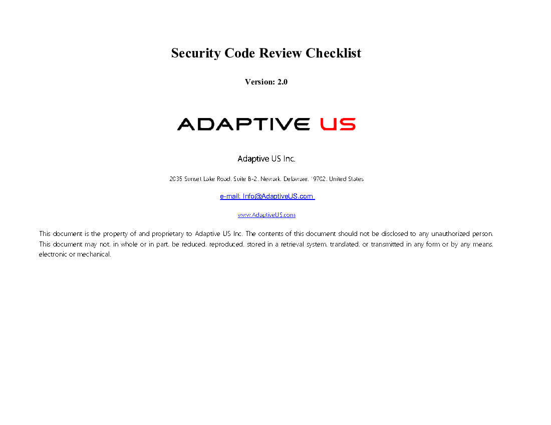 Security Code Review Checklist Template Excel XLS