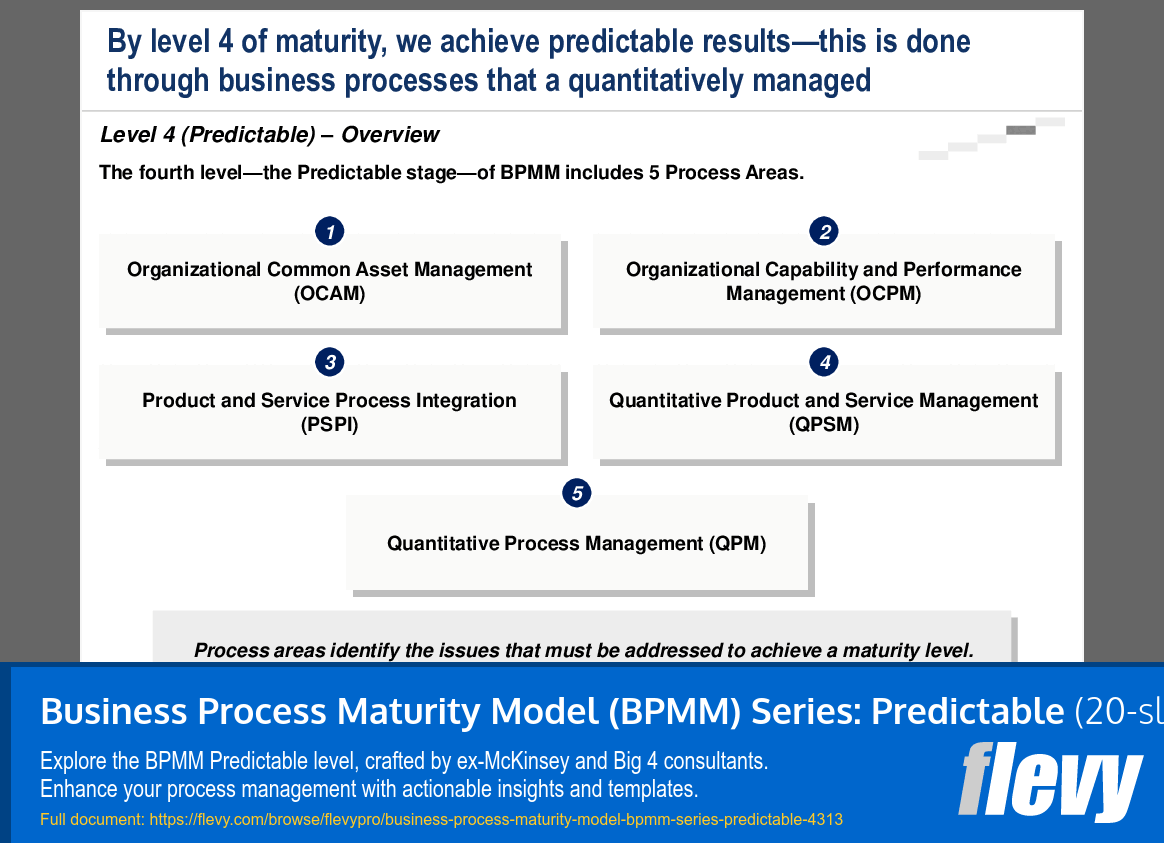 Business Process Maturity Model (BPMM) Series: Predictable PPT