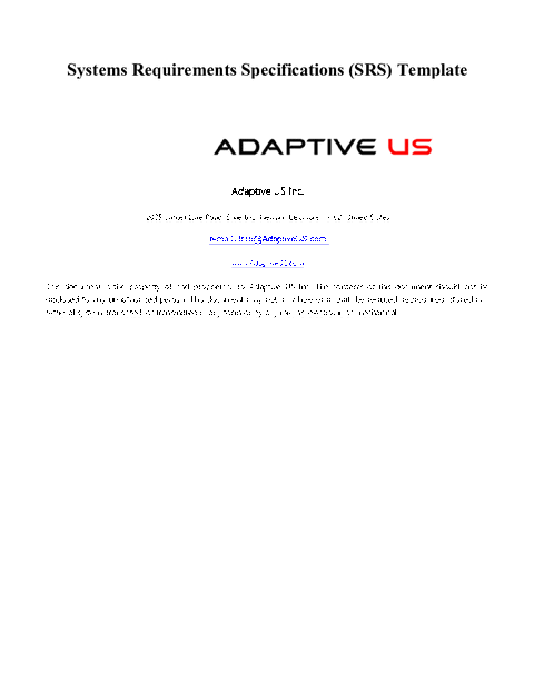 Integrated Systems Requirements Specification Template Excel XLS