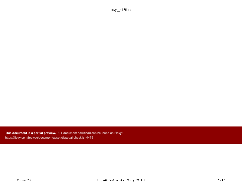 Asset Disposal Checklist Template Excel XLS