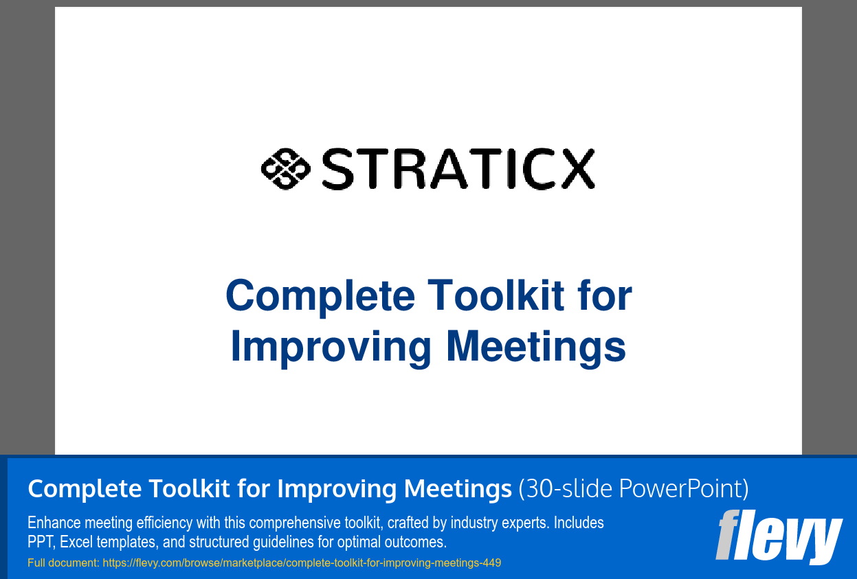 Complete Toolkit for Improving Meetings PPT