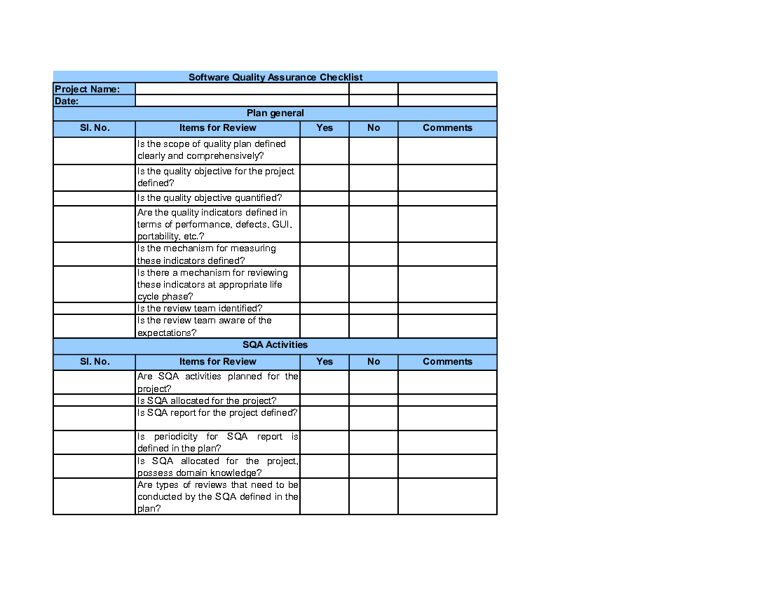 Quality Control Checklist Template Excel Quality Control Checklist Template Excel