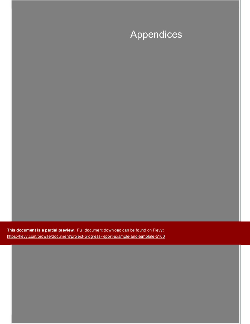 This Is A Partial Preview Of Project Progress Report Example And Template Full Document Is 19 