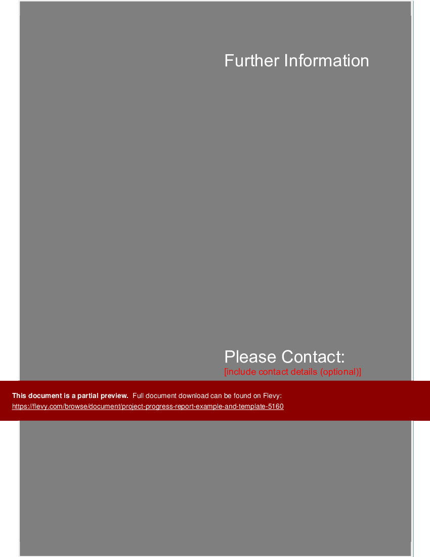 This Is A Partial Preview Of Project Progress Report Example And 