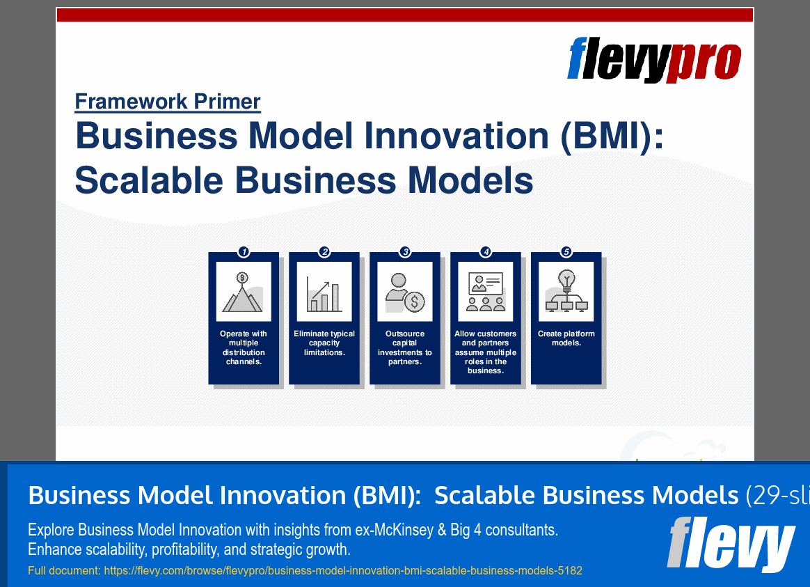 Business Model Innovation (BMI): Scalable Business Models PPT Business Model Innovation (BMI): Scalable Business Models PPT