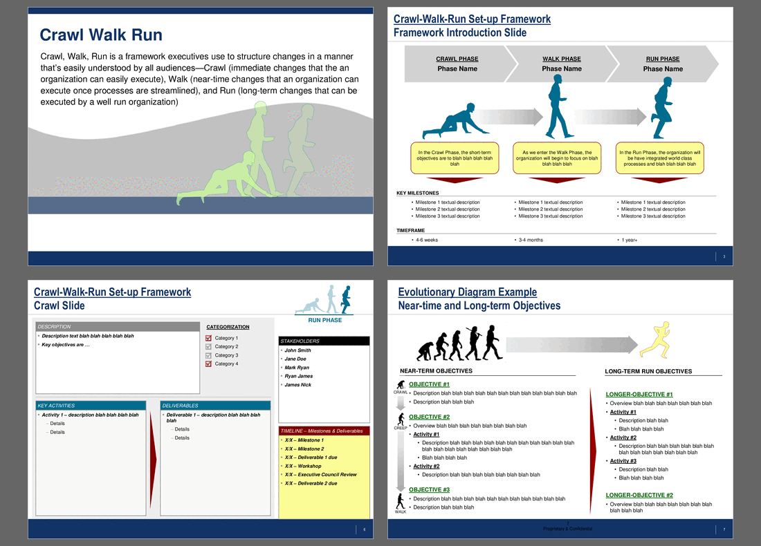 Crawl Walk Run PowerPoint Template PPT