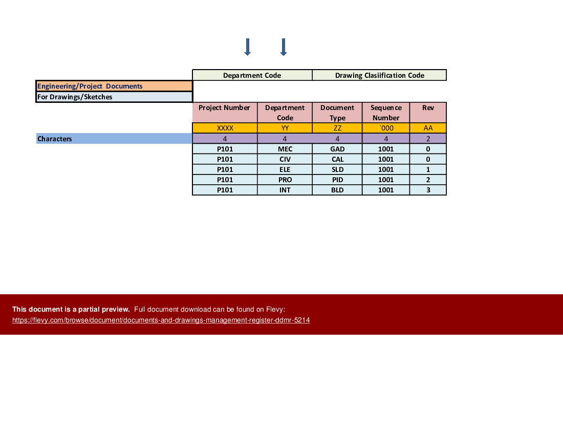 Documents & Drawings Management Register (DDMR) Template Excel XLS