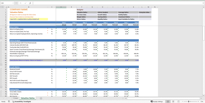 Financial Analysis Template Excel XLS