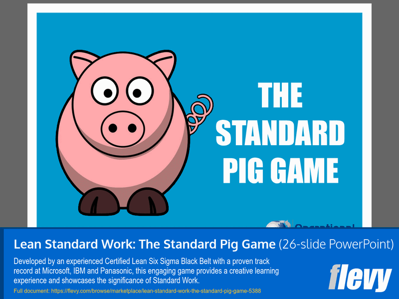 Lean Standard Work: The Standard Pig Game PPT