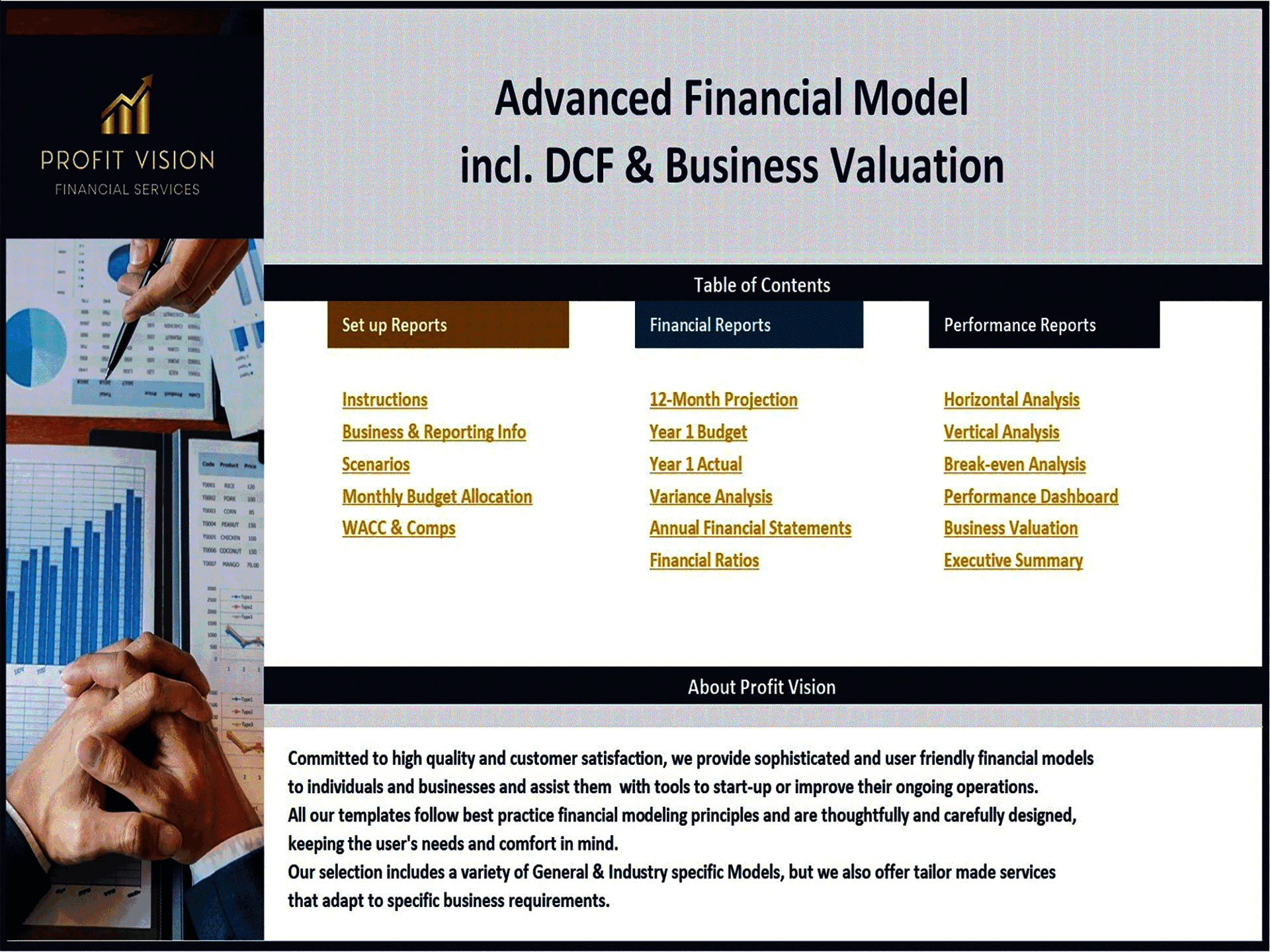 Excel Template Advanced Financial Model 1 To 10 Year Business Plan