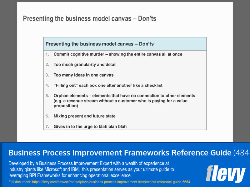 Business Process Improvement Frameworks Reference Guide PPT