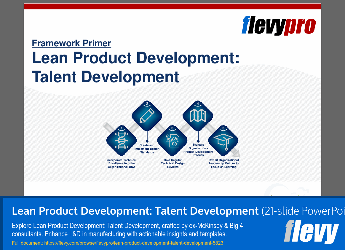 Lean Product Development: Talent Development PPT