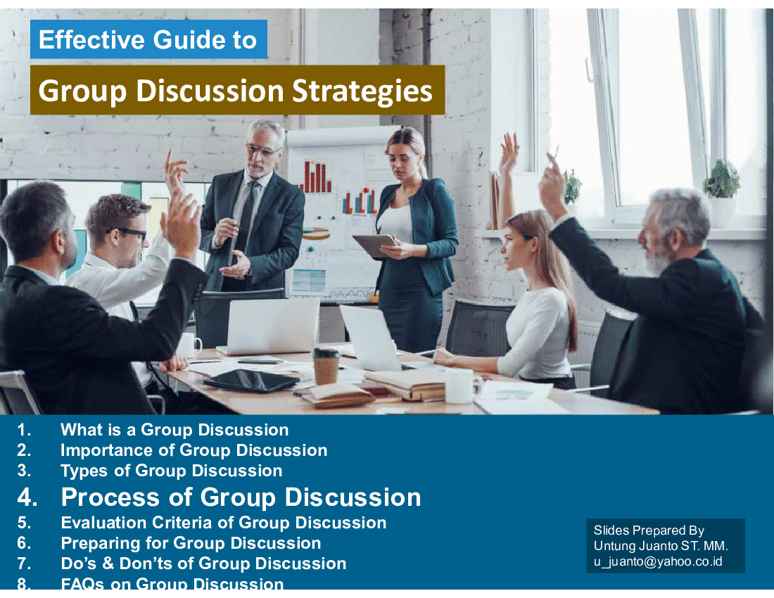 PPT Effective Guide To Group Discussion Strategies 36 slide PPT