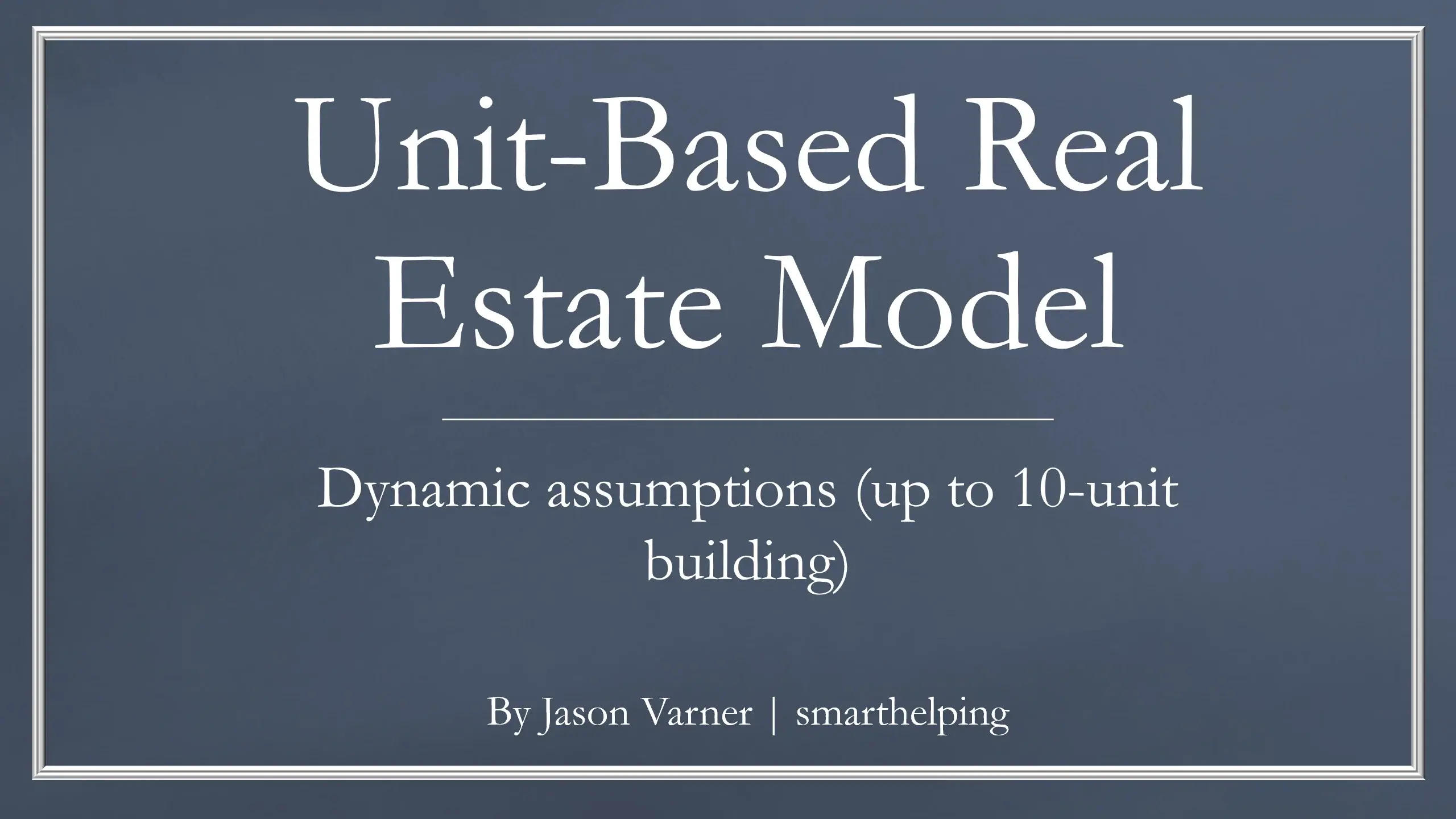 Unit Driven Real Estate Acquisition Template Excel XLS